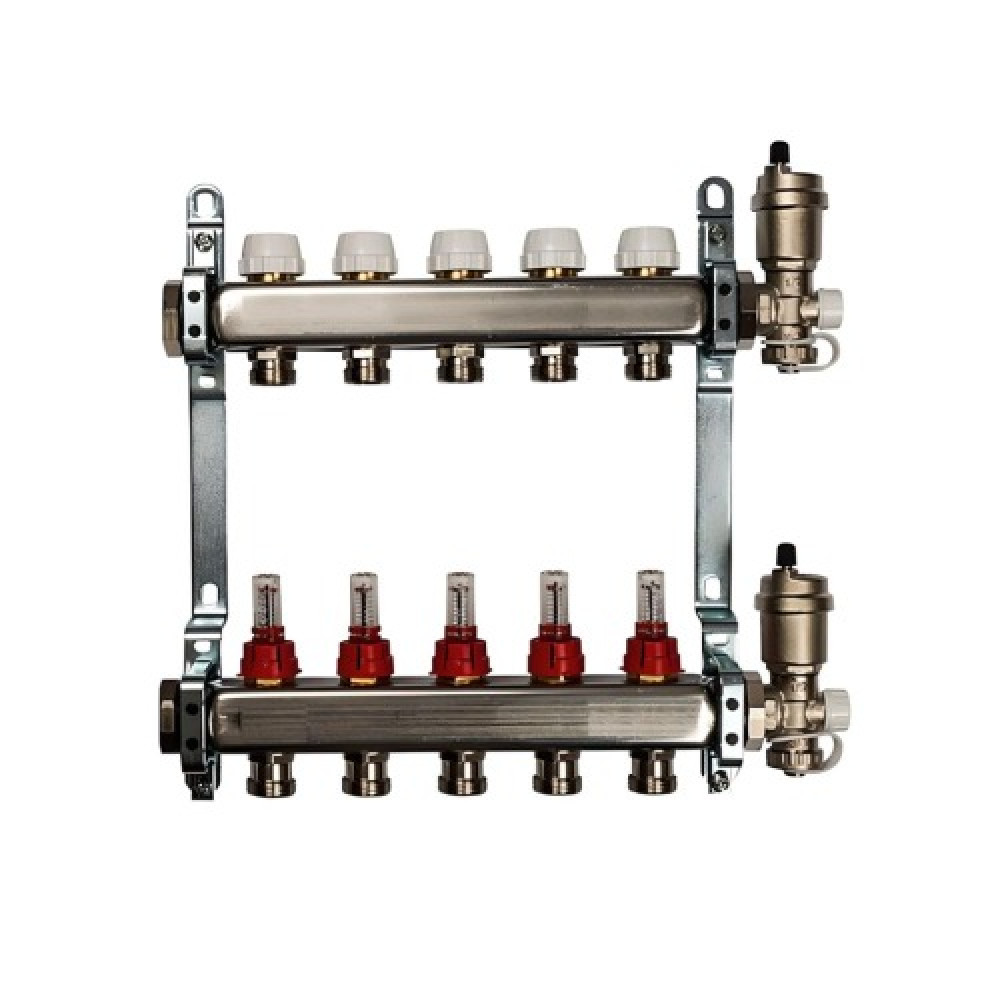 ViEiR Коллекторная группа (НЕРЖ) 1" х 3/4", с расход-ми 12 выходов VR113-12A купить в магазине ...